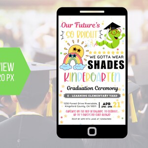 EDITABLE Our Future is Bright, Kindergarten Graduation Invitation ...