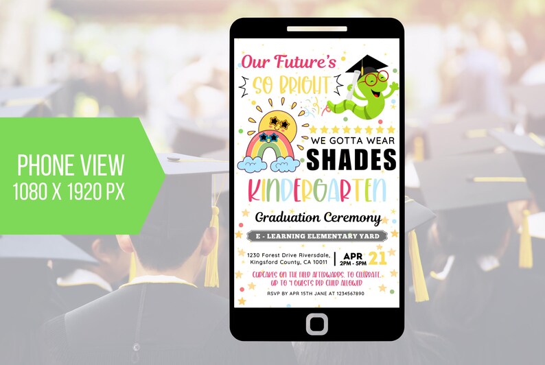 EDITABLE Our Future is Bright, Kindergarten Graduation Invitation ...