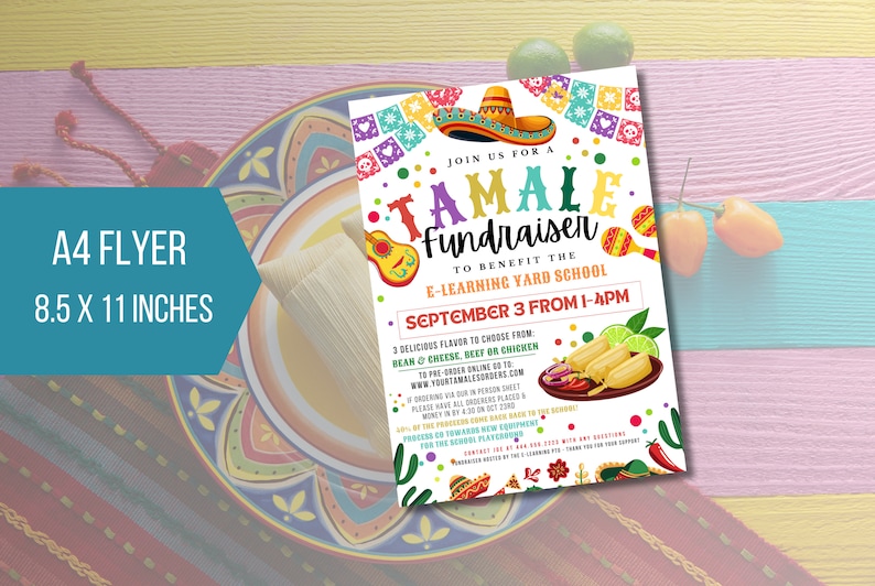 EDITABLE Tamale Fundraiser, Mexican Food Dinner Night Event, PTO PTA ...