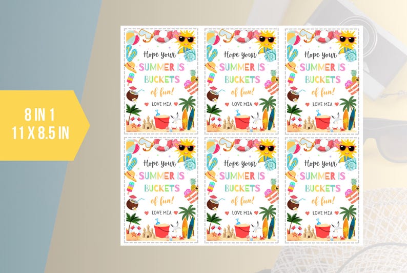 EDITABLE Hope Your Summer is Buckets of Gift Tag Template, End of ...