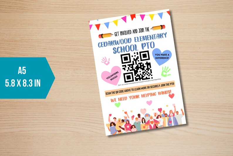 EDITABLE School Pto Pta Recruitment Flyer With QR Code, Printable ...