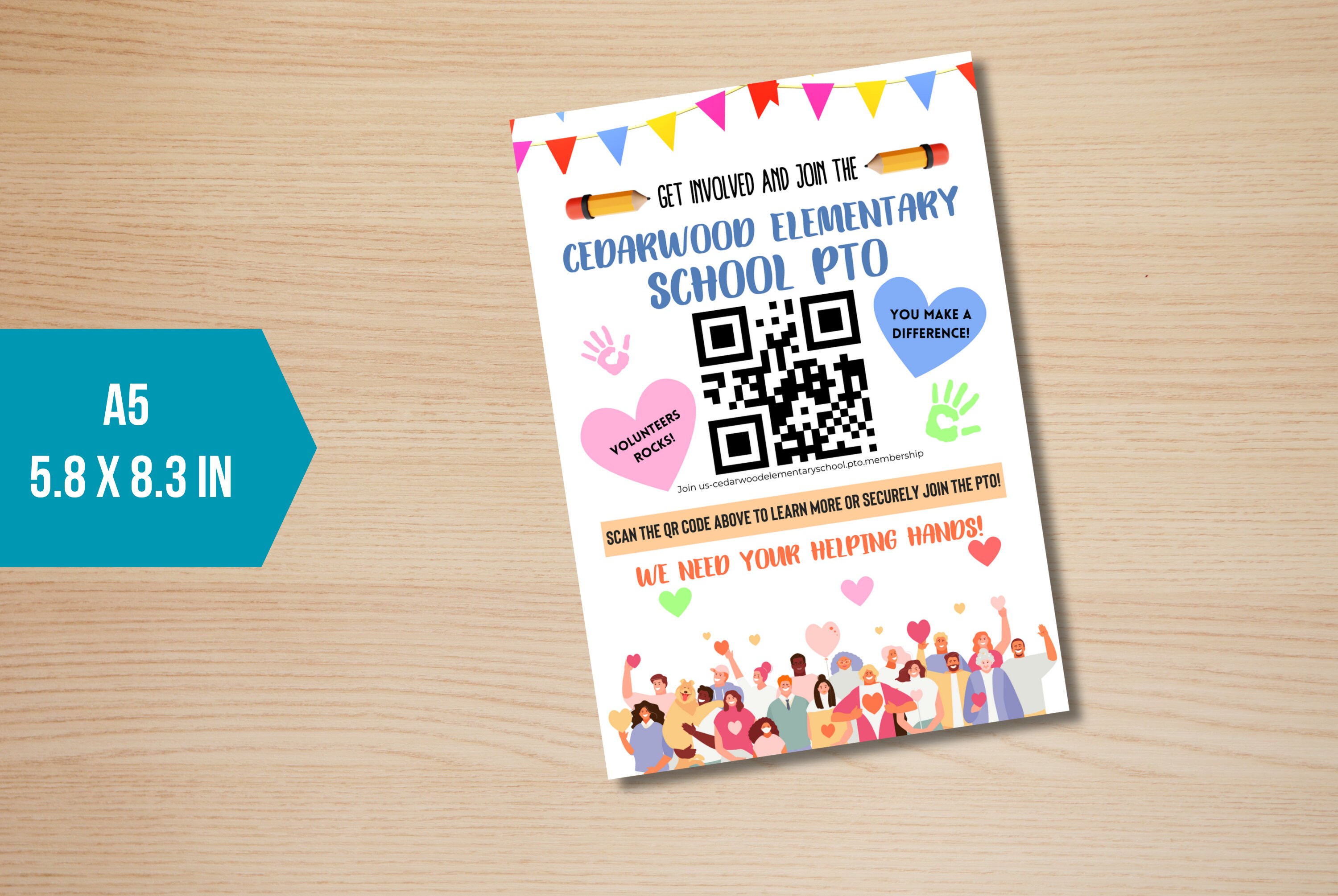 EDITABLE School Pto Pta Recruitment Flyer With QR Code - Etsy
