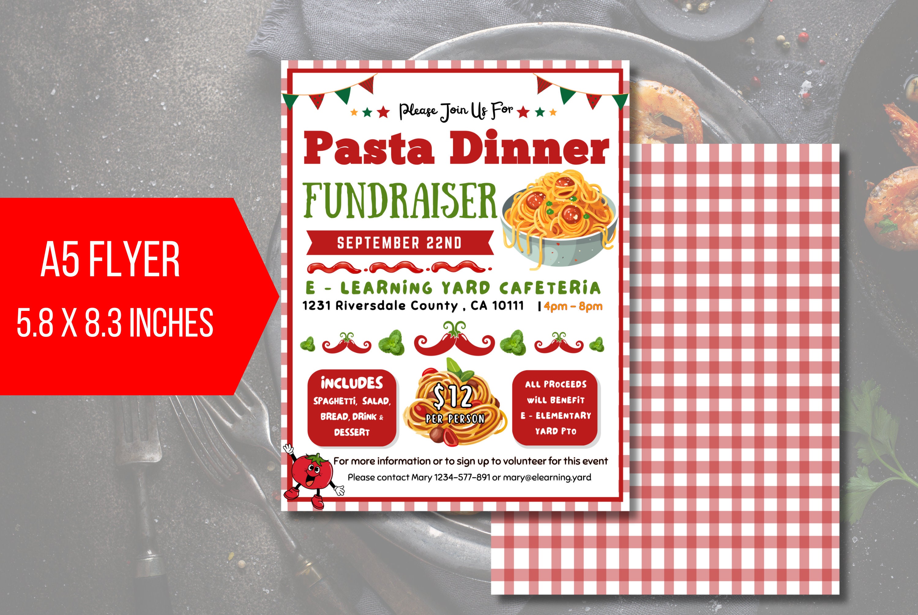 EDITABLE Pasta Dinner Fundraiser Flyer Pasta Dinner Invite, Benefit ...