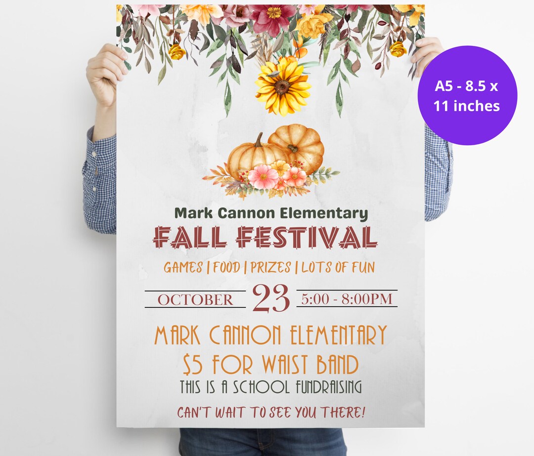 EDITABLE Fall Harvest Flyer, Digital Flyer for Pumpkin Patch Party ...