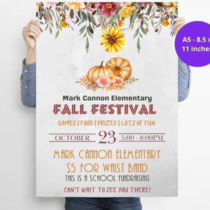 EDITABLE Fall Harvest Flyer, Digital Flyer for Pumpkin Patch Party ...