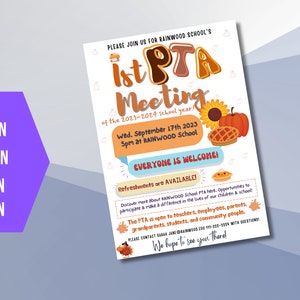 EDITABLE PTA Meeting Full Season Package Flyer, School Information ...