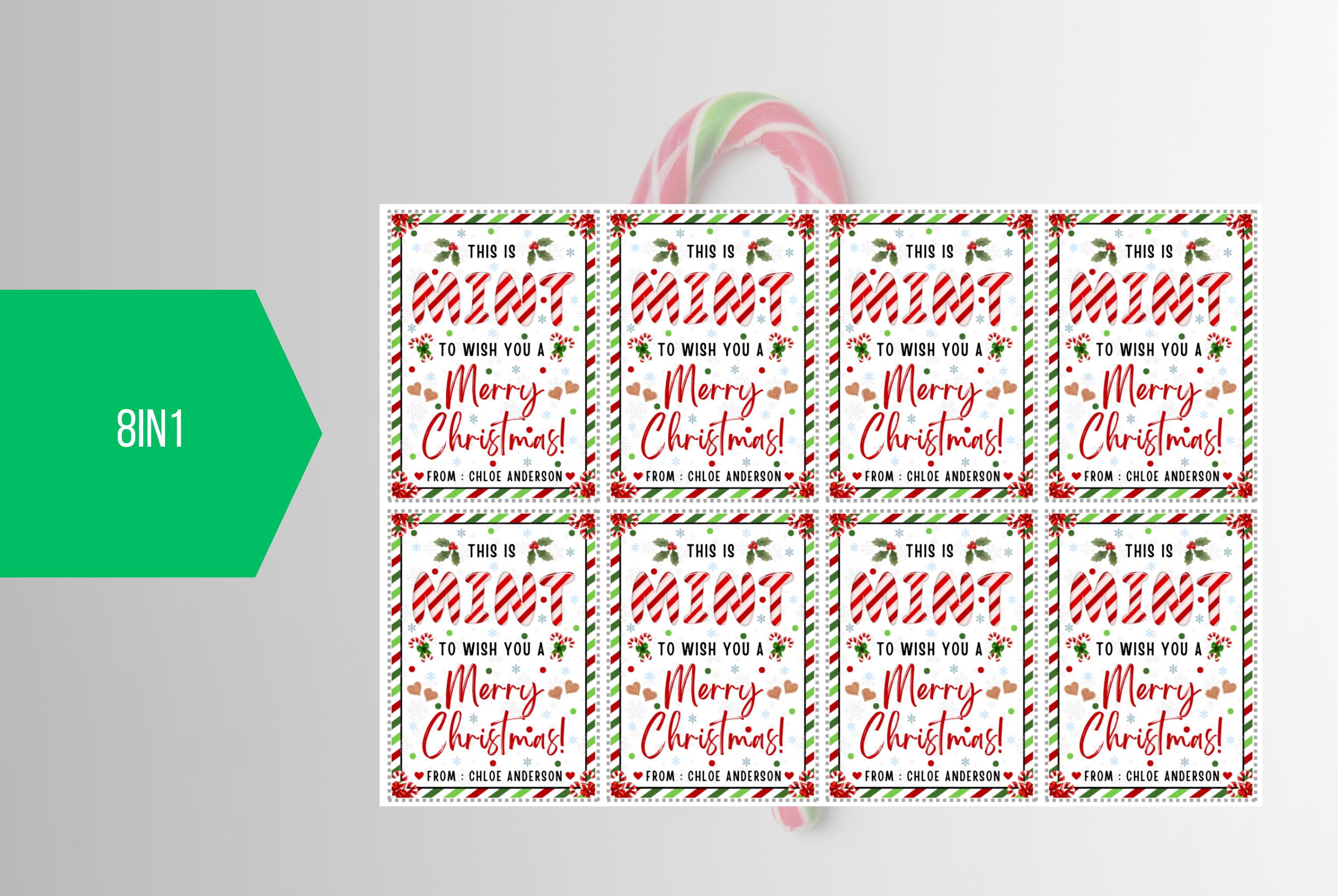 EDITABLE This is Mint to Wish You a Merry Christmas Tag, Mint Favor Tag ...
