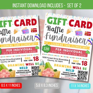 EDITABLE Gift Card Raffle Fundraiser Flyer, Raffle Fundraiser, Cash ...