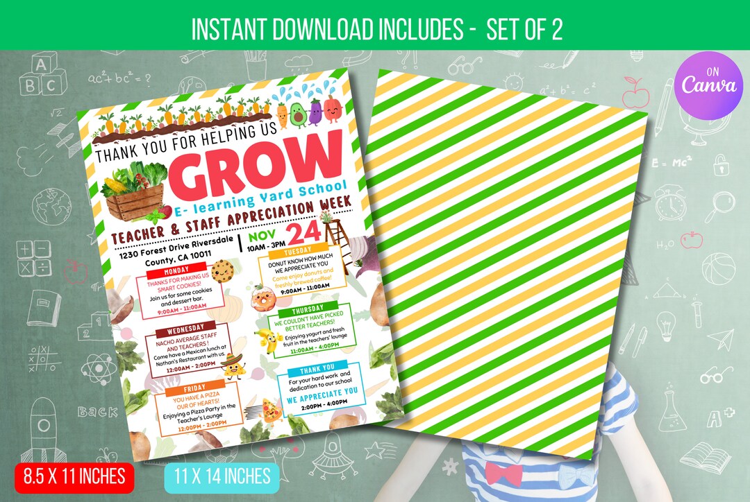 EDITABLE Teacher and Staff Appreciation Invitation, Editable School ...