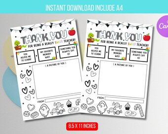 EDITABLE Classroom Teacher Survey Sheet, Teacher Thank You Page Teacher ...