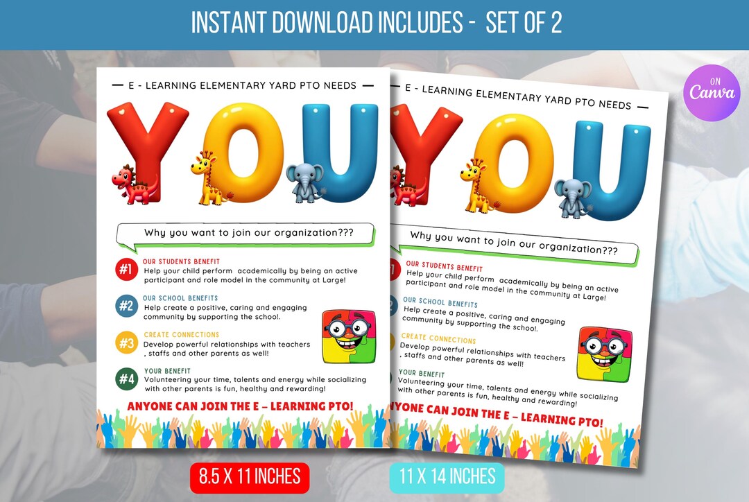 EDITABLE PTO PTA Recruitment Flyer Template, Join the Pto Information ...
