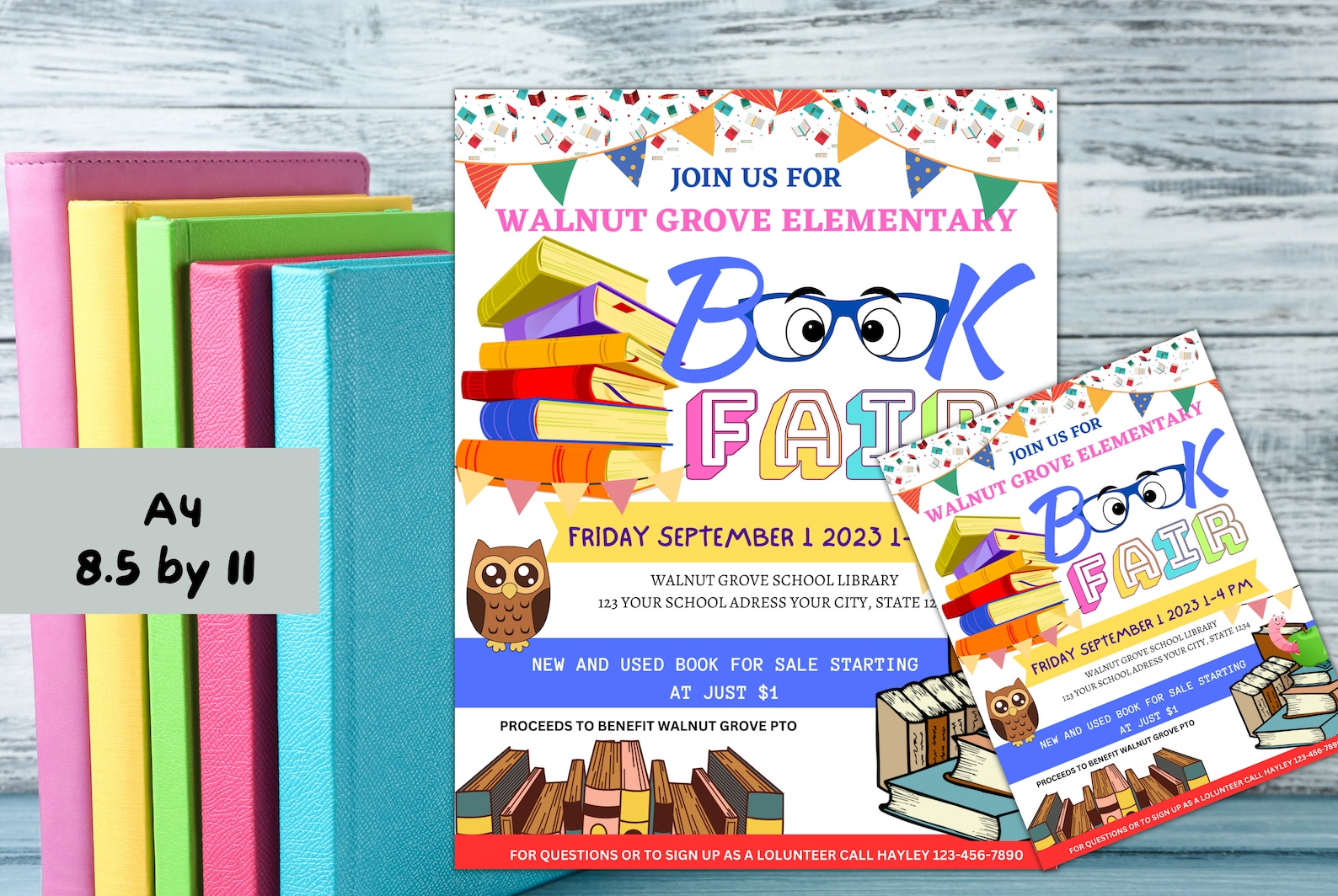 EDITABLE Book Fair Flyer Printable School Fundraiser - Etsy