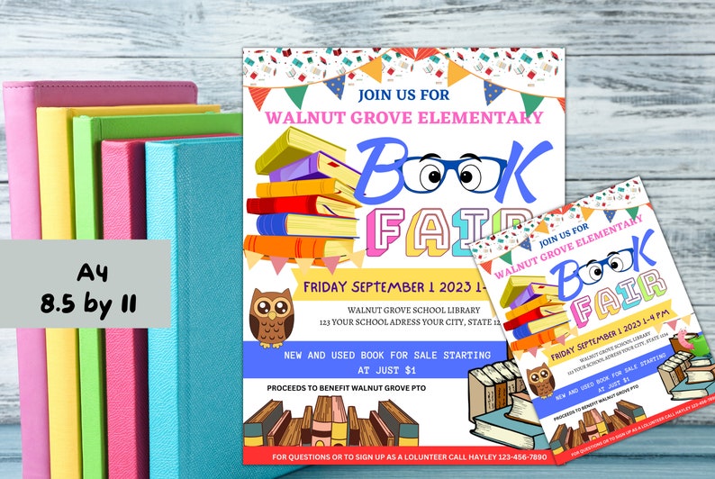 EDITABLE Book Fair Flyer Printable School Fundraiser Invitation ...