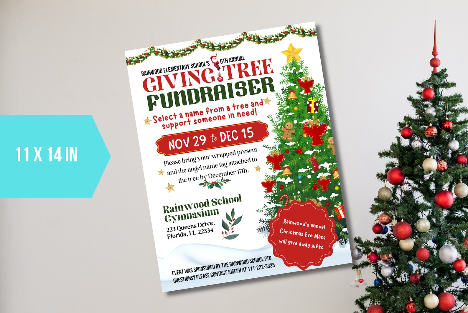 EDITABLE Giving Tree Fundraiser Flyer School Church - Etsy