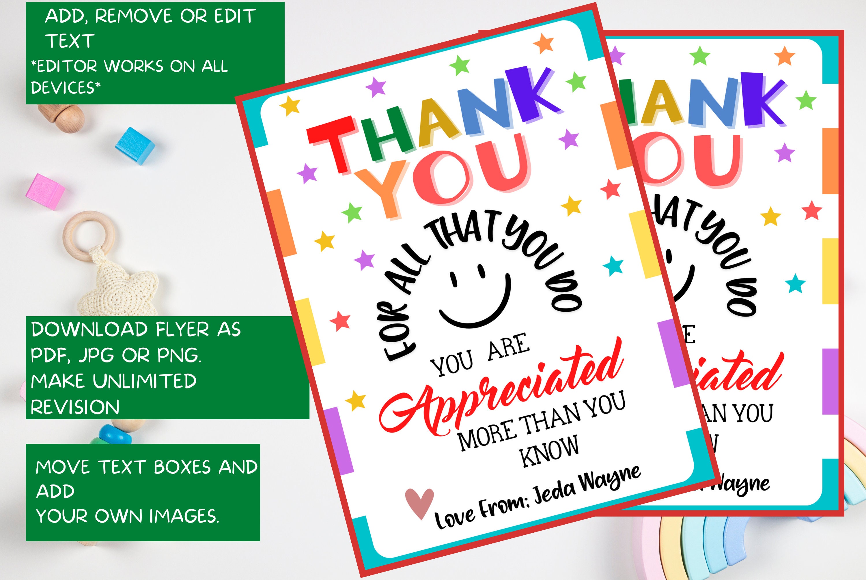 Printable Thank You for All You Do You Are Appreciated Sign - Etsy