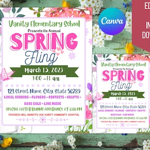 Spring Market Flyer, EDITABLE Poster for Bazaar, Easter Festival ...