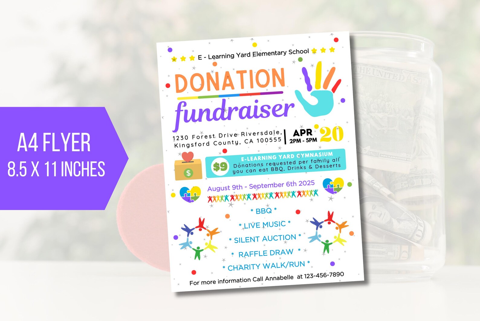 EDITABLE PTO PTA Donation Fundraiser Flyer Template, Fundraiser Flyer ...