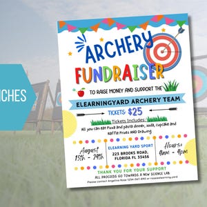 EDITABLE Archery Fundraiser Flyer, Archery Flyer Fundraiser, Fundraiser ...