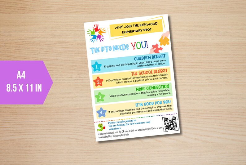 EDITABLE PTO PTA Recruitment Flyer Template, Join the Pto Information ...