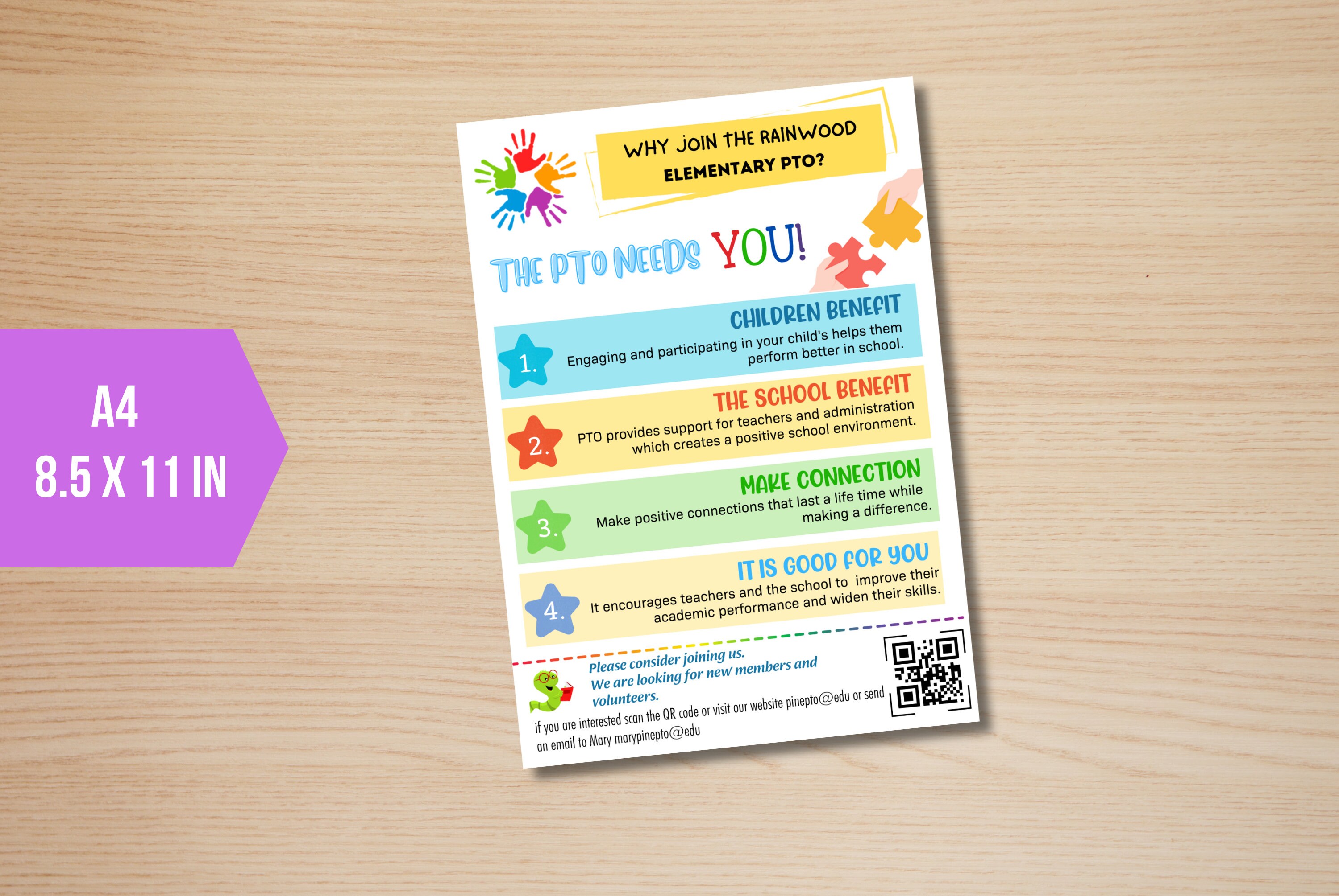 EDITABLE PTO PTA Recruitment Flyer Template, Join the Pto Information ...