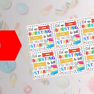 EDITABLE Bursting to Tell You Are A Star Gift Tag, Employee ...