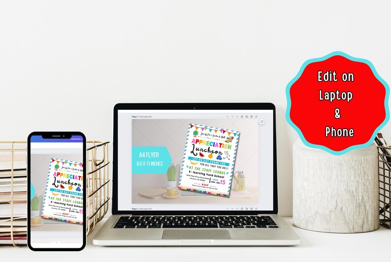 EDITABLE Teacher Staff Appreciation Luncheon Invitation Flyer ...