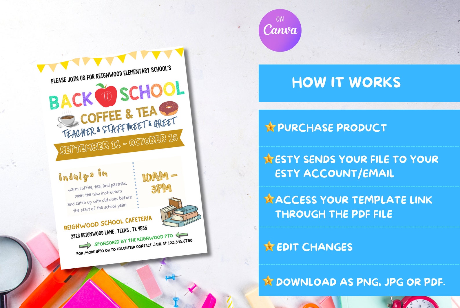 EDITABLE Back to School Meet and Greet Teacher and Staff, Coffee and ...