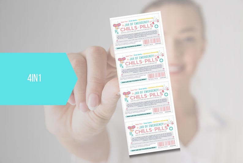 EDITABLE Chill Pill Label, Funny Gag Gift Professional Office Gift ...