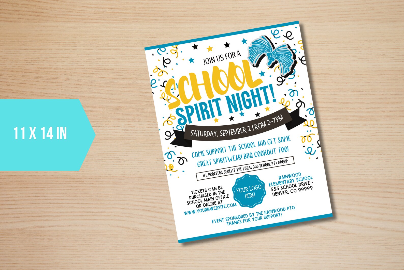 Editable School Spirit Flyer, School Spirit Night Party, Spirt Night ...