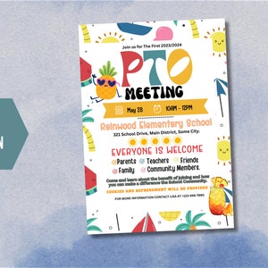 EDITABLE May PTO Meeting Handout Flyer, School Information Meeting ...