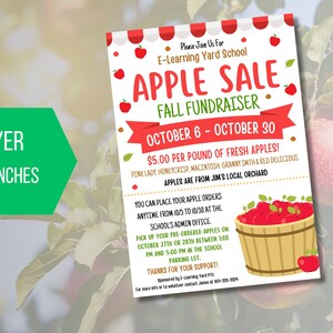 EDITABLE Apple Sale Fall Fundraiser Flyer, Fundraiser Invitation, Fall ...