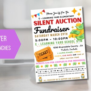 EDITABLE Silent Auction Fundraiser Template, Auction Fundraiser Invite ...