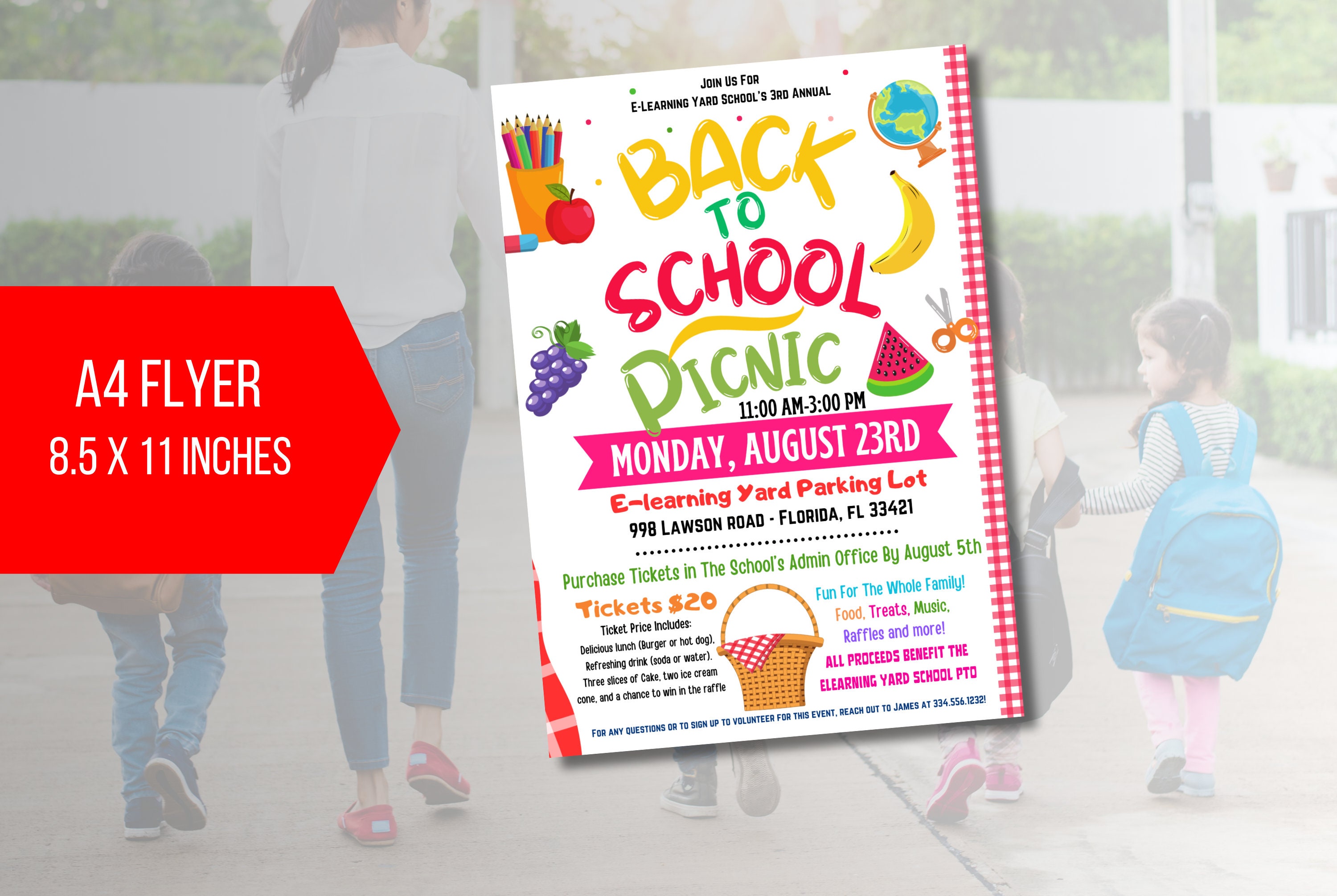 EDITABLE Back to School Picnic Invite, School Picnic Party Invite, End ...