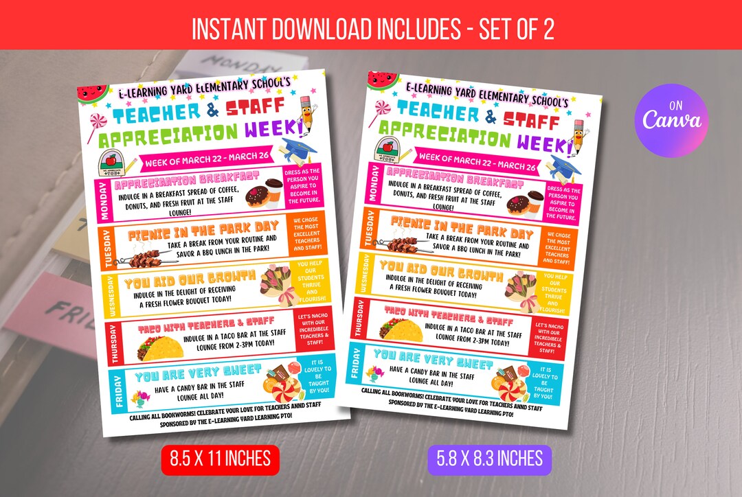 EDITABLE Teacher and Staff Appreciation Invitation, Editable School ...