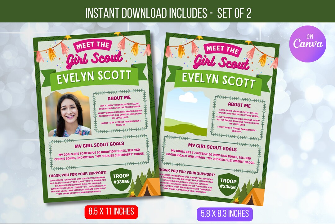 EDITABLE Meet the Girl Scout Intro Poster, Cookie Seller Introduction ...