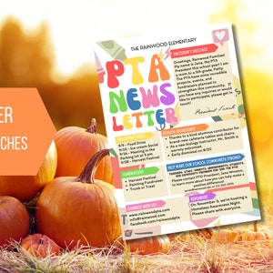 EDITABLE PTA Newsletter Flyer Template, Printable Handout Digital Flyer ...