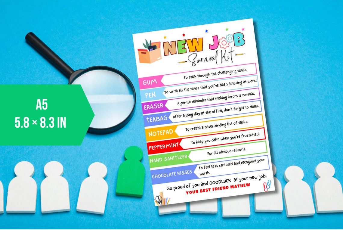 EDITABLE Job Survival Kit Template, First Day at Job, Congratulation ...