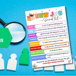 EDITABLE Job Survival Kit Template, First Day at Job, Congratulation ...