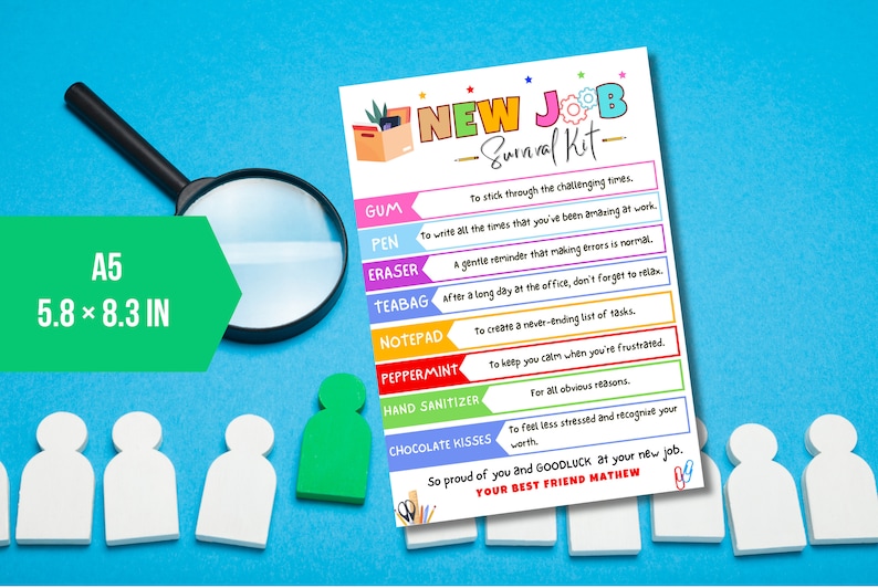 EDITABLE Job Survival Kit Template, First Day at Job, Congratulation ...