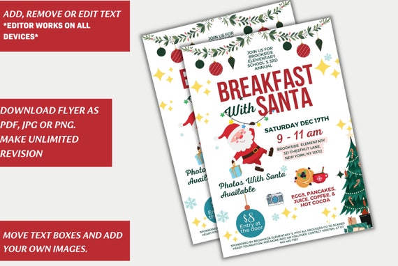 Plantilla De Desayuno Con Santa