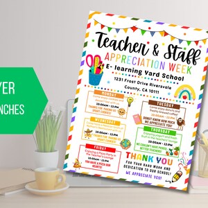 EDITABLE Teacher and Staff Appreciation Invitation, Editable School ...