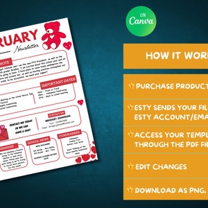 EDITABLE February Newsletter Template, Classroom Printable Handout ...