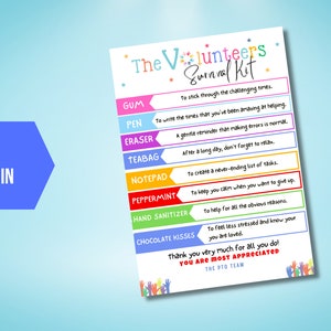 EDITABLE Volunteer Survival Kit Template, Volunteer Thank You Gift ...