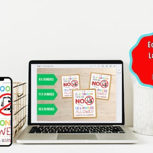 EDITABLE No Cellphones Allowed Wall Sign Classroom Poster, Classroom ...