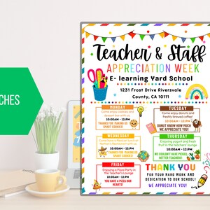 EDITABLE Teacher and Staff Appreciation Invitation, Editable School ...