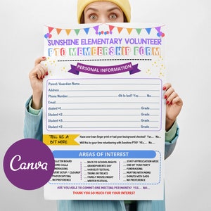 Printable PTO PTA Membership Form, Pto/pta Parent Volunteer Sign up ...