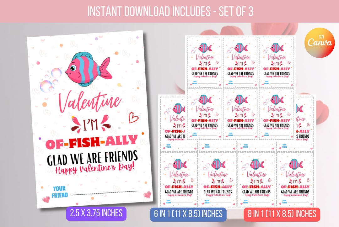 EDITABLE You Are O'fish'ally Awesome, Valentines Goldfish Gift Tags ...