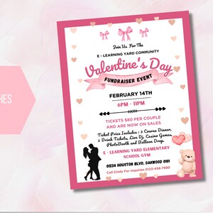 EDITABLE Valentines Day School Fundraiser Flyer, Fundraiser PTO Flyer ...