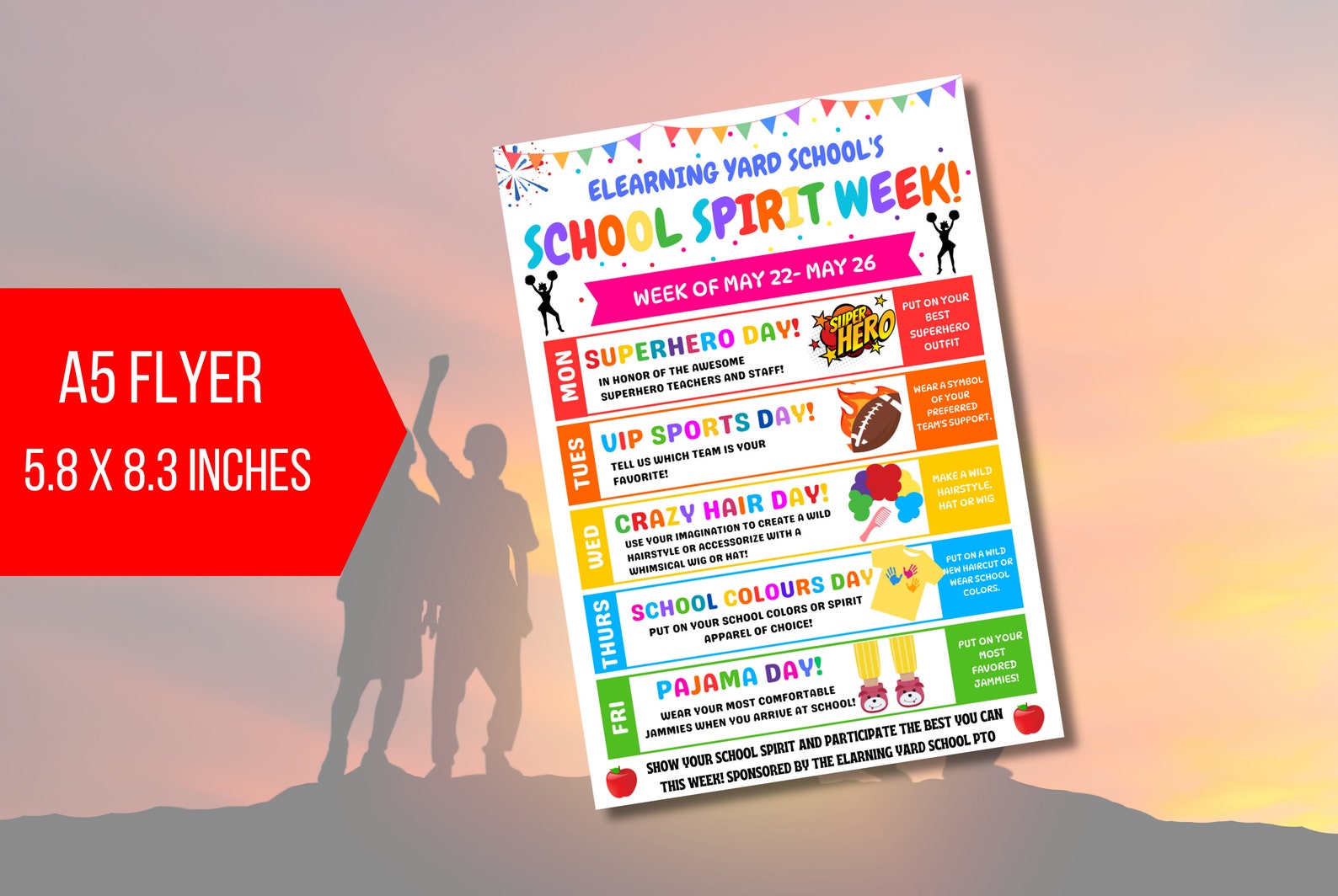 EDITABLE School Spirit Week Flyer, School Spirit Week Poster, Spirit ...