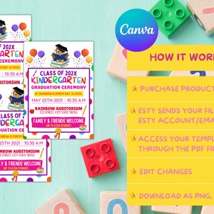 Kindergarten Graduation Invitation, Editable Kindergarten Graduation ...